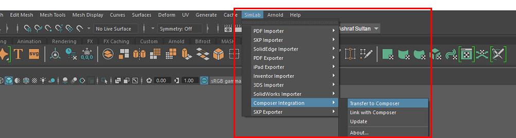 Simlab 3D Products - Simlab Composer Integration with Maya
