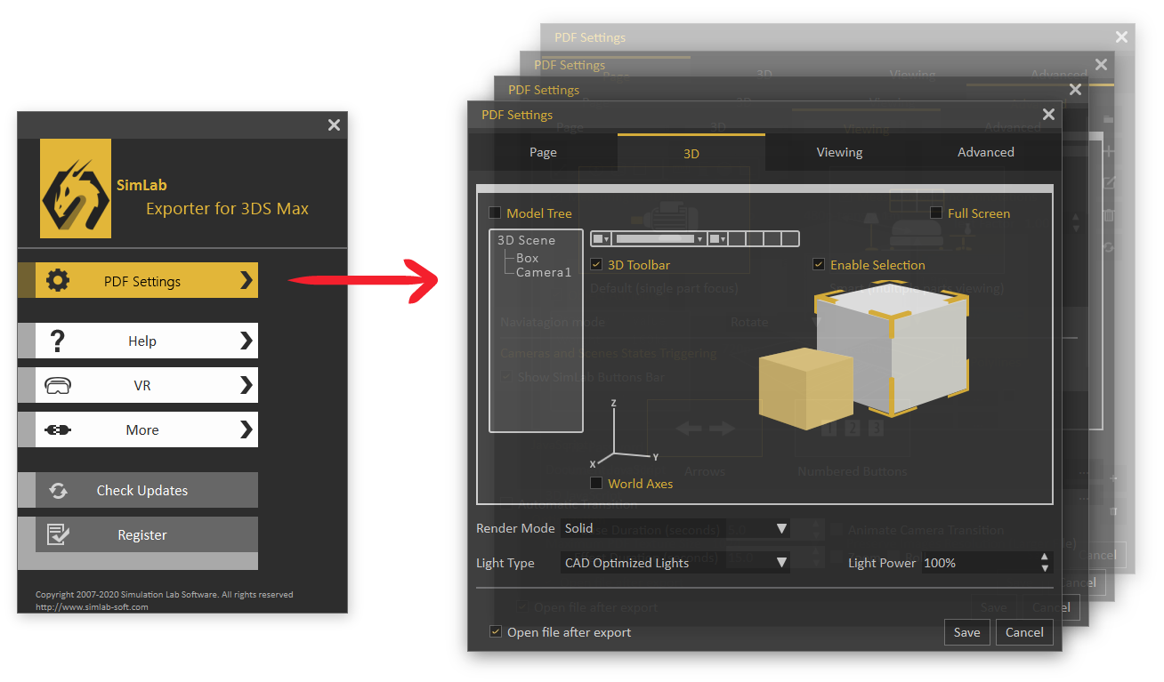 Simlab 3D Plugins - 3D PDF exporter for 3ds Max